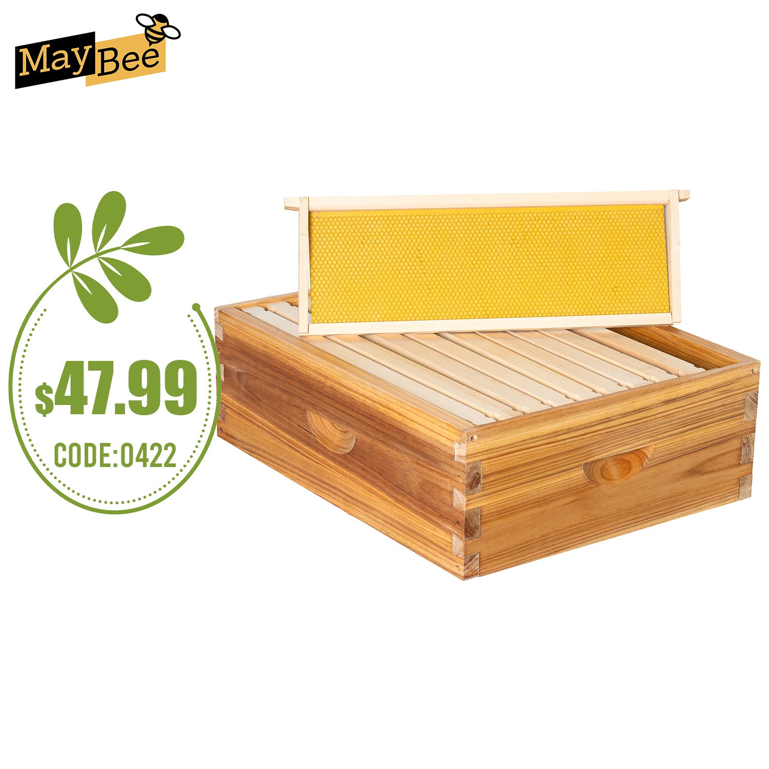 MayBee Hives Unassemble 10 Frame Medium Super Bee Box Wax Coated Bee H ...