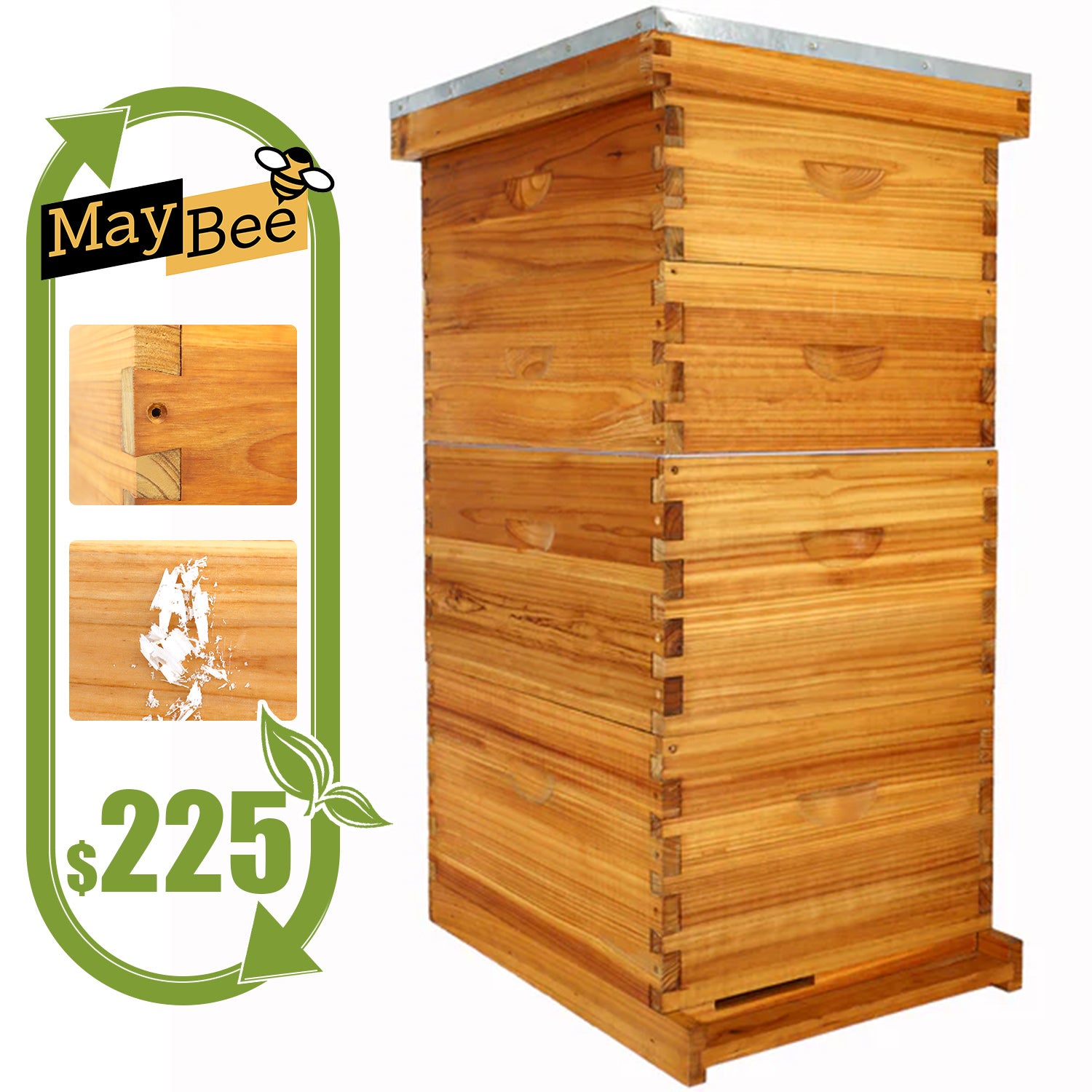 MayBee Hives 10 Frame 4 Layer Wax Coated Langstroth Beehive (NO LOGO ...