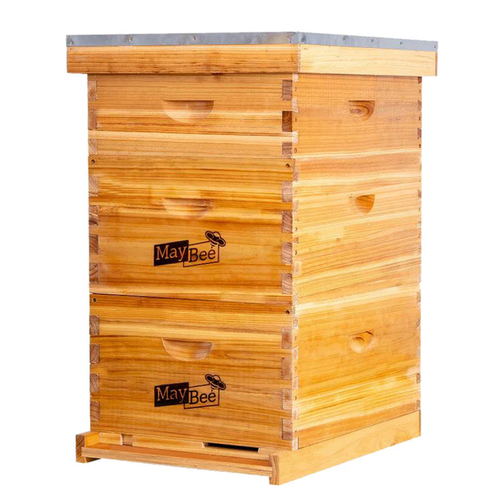 MayBee Hives 10 Frame Complete Cedar Wood Beehive Kits Include: 2 Deep ...