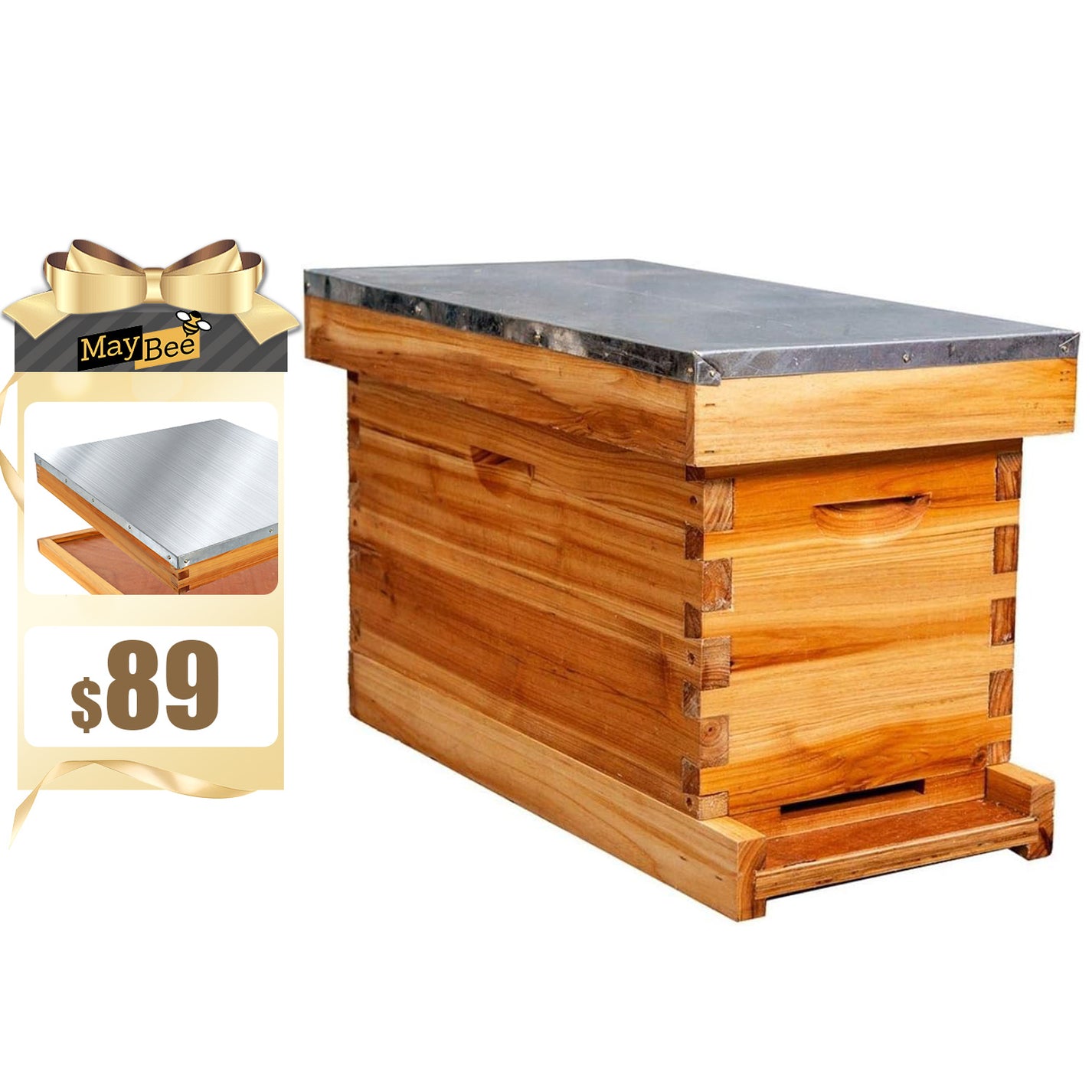 MayBee Hives 5 Frame Honey Bee Nuc Beehive Cedar Wood Beehives (No Log ...