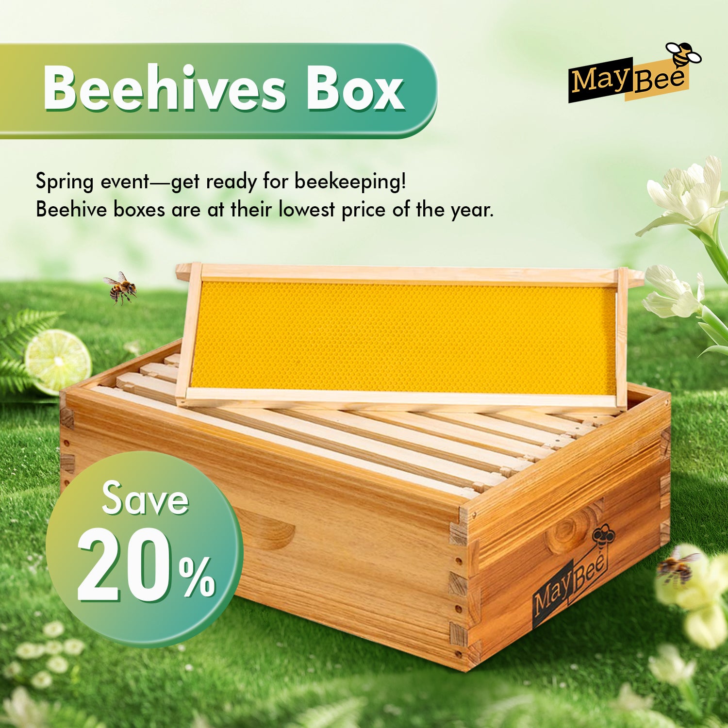 MayBee Hives Unassembled 10 Frame Deep Bee Box BeesWax Coated Bee Hive – Maybee Hives