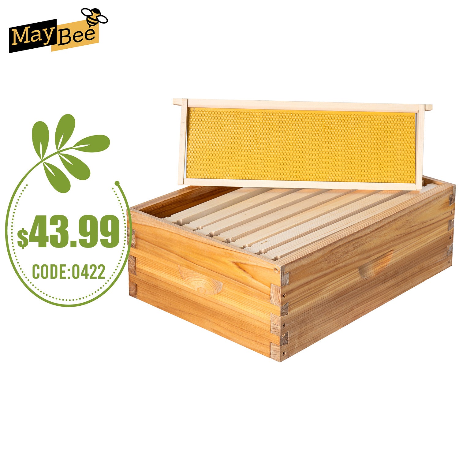 MayBee Hives Assembled 8 Frame Medium Super Bee Box Wax Coated Bee Hiv ...